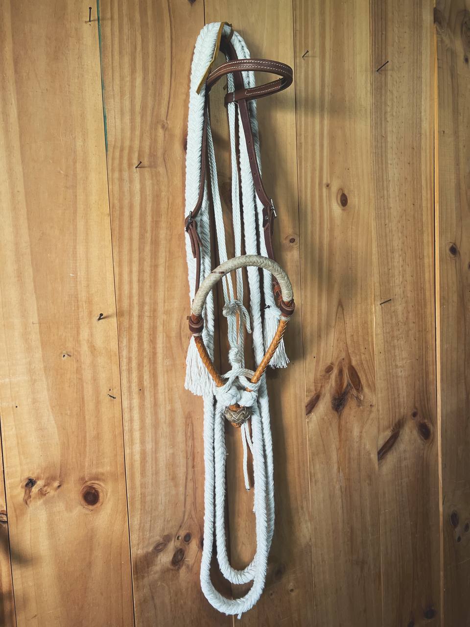 Leather bosal Working Hackamore – Burro Tack